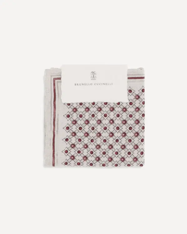 Brunello Cucinelli Silk Geometric Pattern Pochette