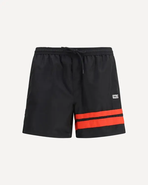 Gcds Logo Swim Shorts With Striped Detail