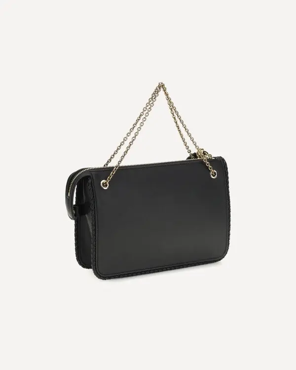 Etro Leather Crossbody Clutch With Chain Strap