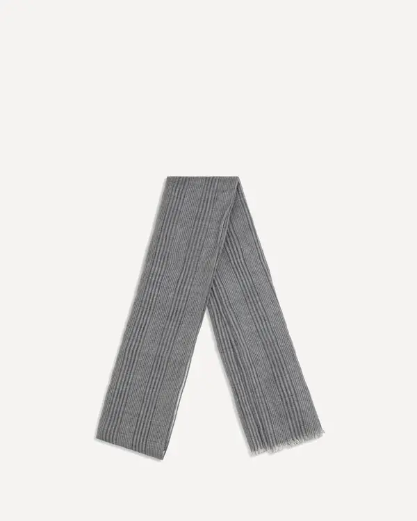 Brunello Cucinelli Linen Scarf With Lurex Details - Grey