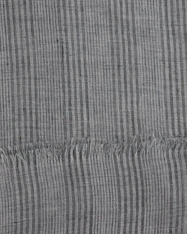 Brunello Cucinelli Linen Scarf With Lurex Details - Grey