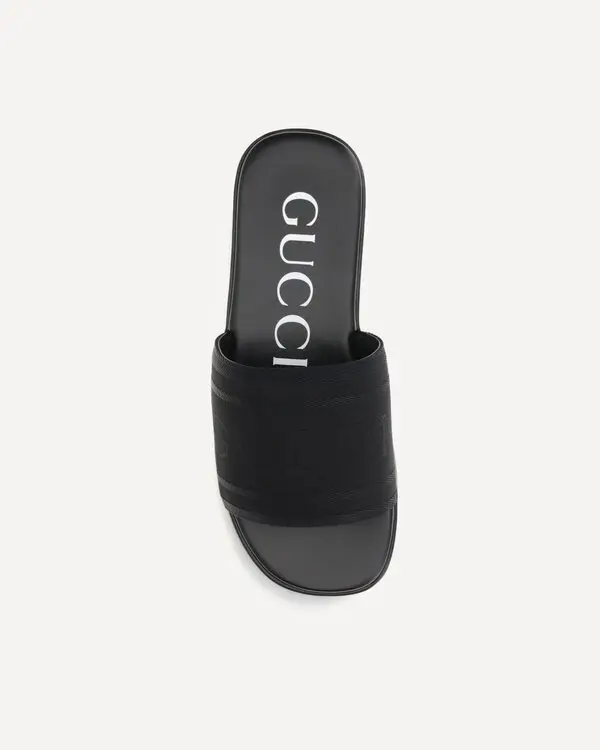 Gucci Jacquard Fabric Slip-on Slides