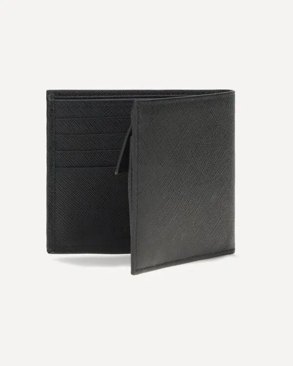 Prada Bifold Wallet In Saffiano Leather - Black