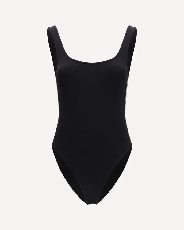 Burberry One-piece Swimsuit With Check Trim