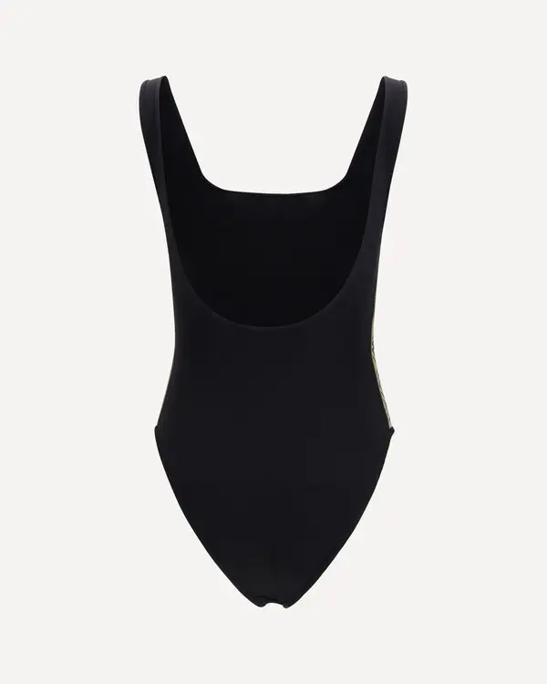 Burberry One-piece Swimsuit With Check Trim