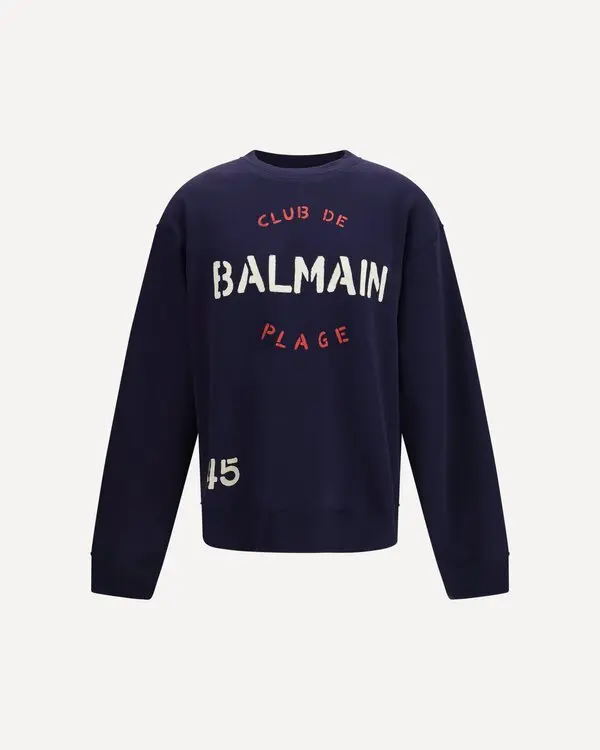 Balmain Logo Print Crewneck Sweatshirt