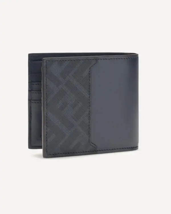 Fendi Ff Leather And Canvas Bifold Wallet