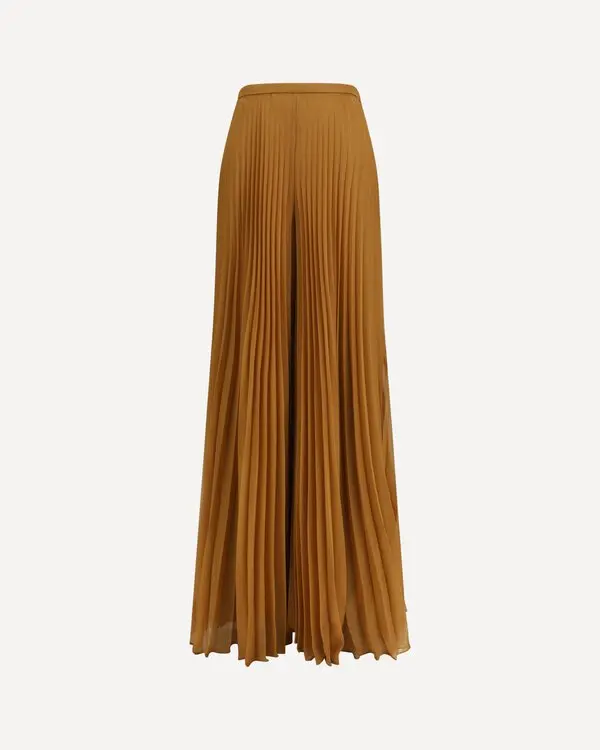 PIANOFORTE- MAX MARA Max Mara Pianoforte Grembo Pleated Chiffon Wide-leg Pants