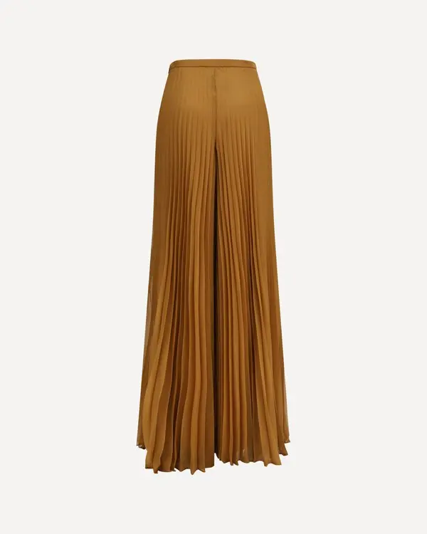 PIANOFORTE- MAX MARA Max Mara Pianoforte Grembo Pleated Chiffon Wide-leg Pants