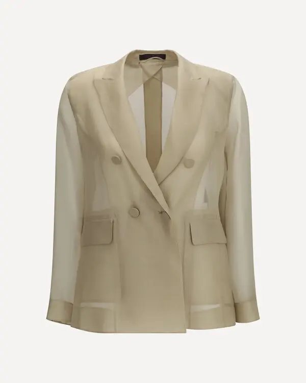 PIANOFORTE- MAX MARA Max Mara Pianoforte Silk Organza Slogan Jacket