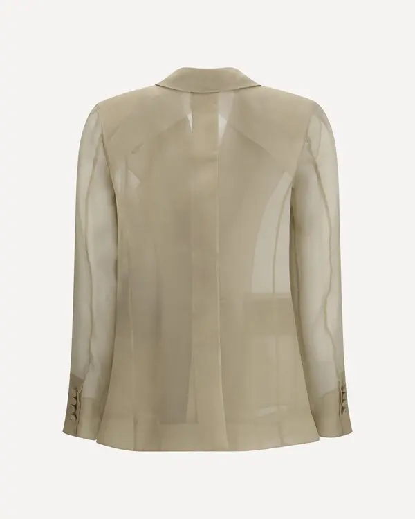 PIANOFORTE- MAX MARA Max Mara Pianoforte Silk Organza Slogan Jacket