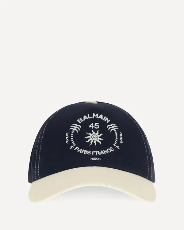 Balmain Two-tone Logo Baseball Cap - Blue