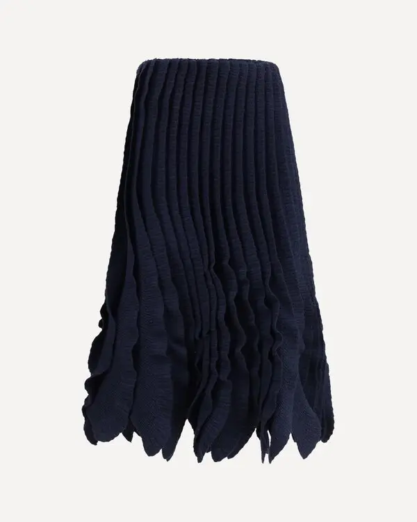 Alaïa Tweed Knit Ruffle Skirt