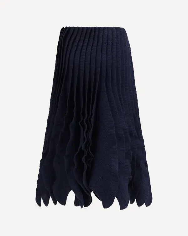 Alaïa Tweed Knit Ruffle Skirt