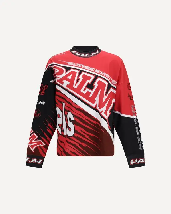 Palm Angels Racing Ong-seeved T-shirt Mae