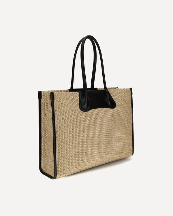 VIVIENNE WESTWOOD Troy Raffia Tote Bag - Beige