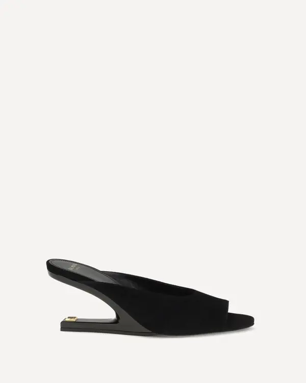 Balmain Suede Open-toe Mules - Black