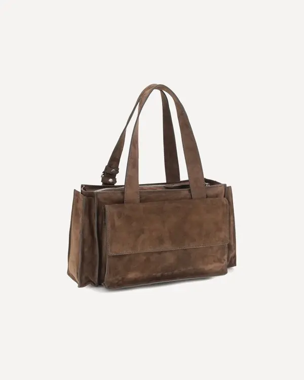Miu Miu Suede Calfskin Utility Shoulder Bag - Brown
