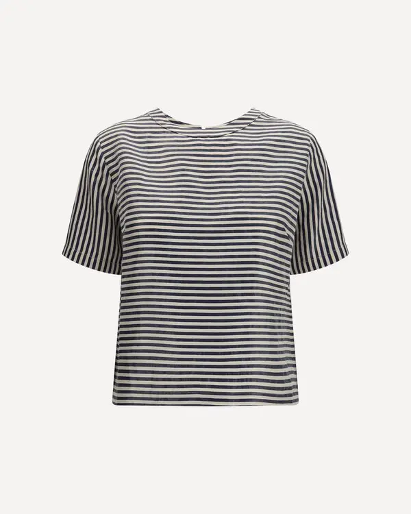CRUNA Short-sleeved T-shirt With Crew Neck And Back Button Detail
