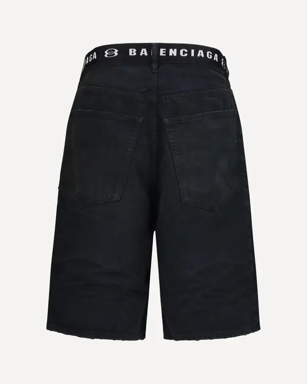 Balenciaga Belted Denim Shorts