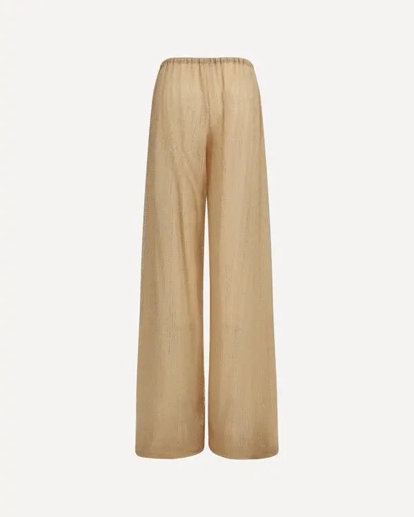 Ermanno Scervino Tulle Wide Leg Pants With Rhinestones