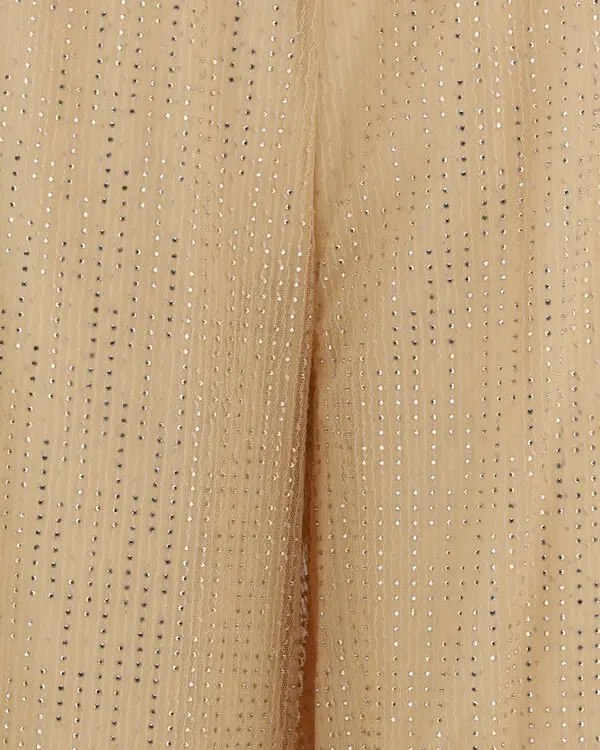 Ermanno Scervino Tulle Wide Leg Pants With Rhinestones