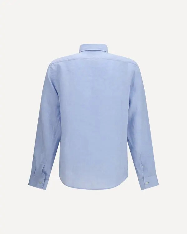 Hugo Boss Regular-fit Linen Hirt - Light Blue
