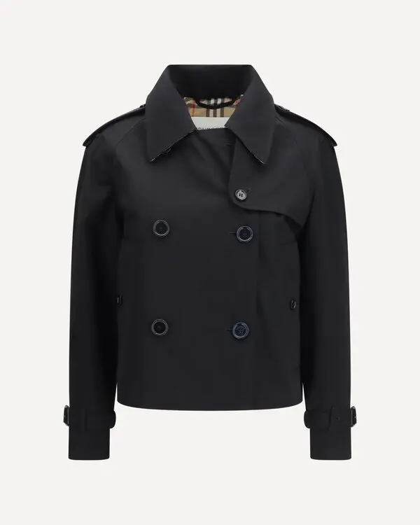 Burberry Mayfair Cropped Trench Jacket In Gabardine