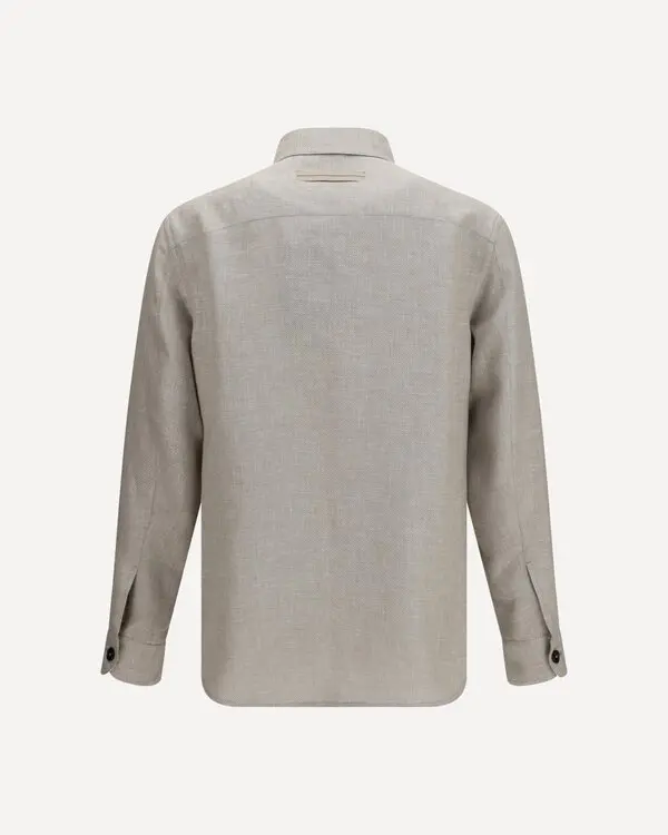 Zegna Cashmere, Linen, And Silk Overshirt - Beige