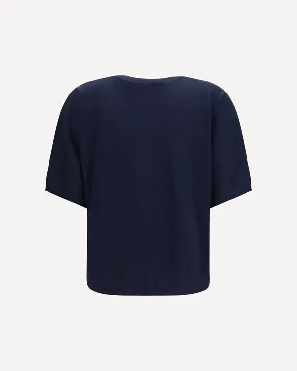 Brunello Cucinelli Short Sleeve Cashmere And Silk Sweater - Blue