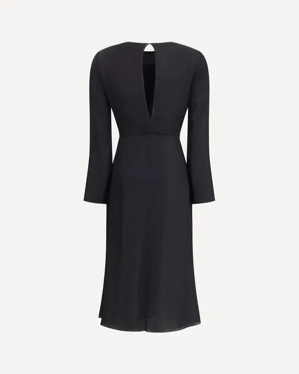 Alaïa Draped Midi Dress With Side Bow