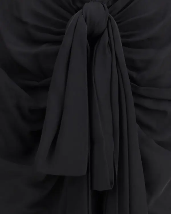 Alaïa Draped Midi Dress With Side Bow