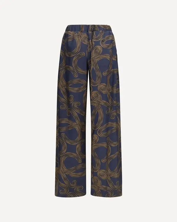 Loewe Lightweight Printed Silk Twill Wide Leg Pants