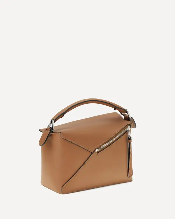 Loewe Puzzle Small Grained Leather Handbag - Brown