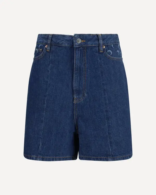 MARINE SERRE High-waisted Denim Shorts
