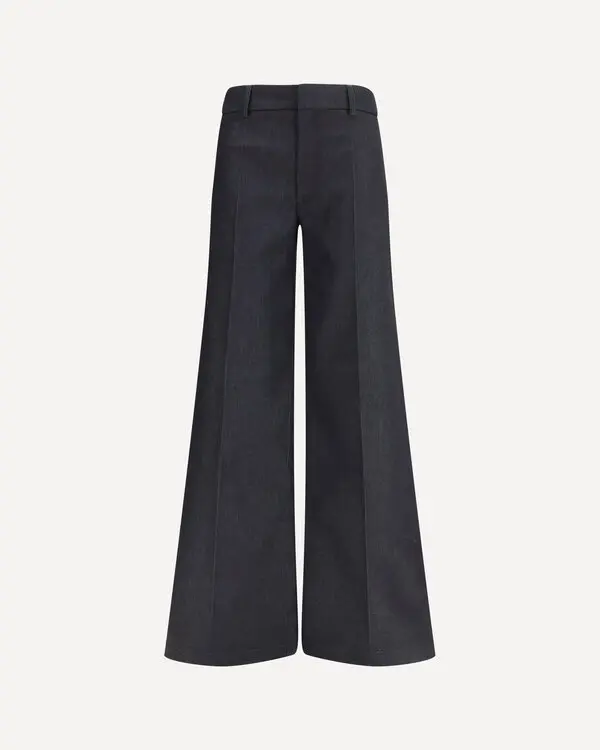 DARKPARK Poppy Wide Leg Cotton Chambray Trousers