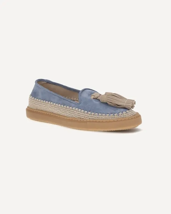 Fratelli Rossetti Suede Loafers With Crochet And Tassel Detail