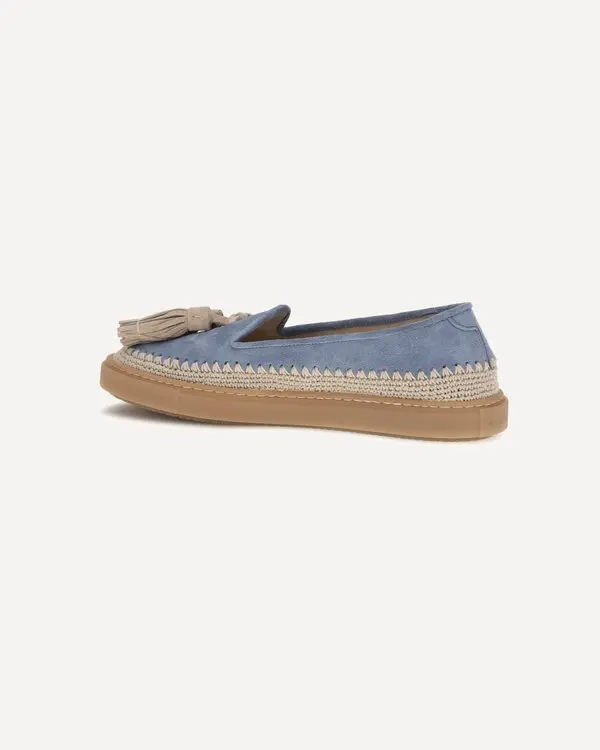Fratelli Rossetti Suede Loafers With Crochet And Tassel Detail