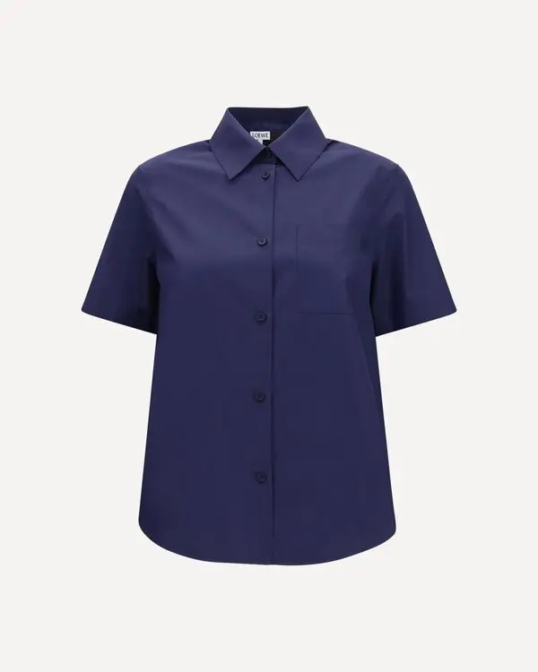 Loewe Short-sleeve Shirt With Embroidered Anagram