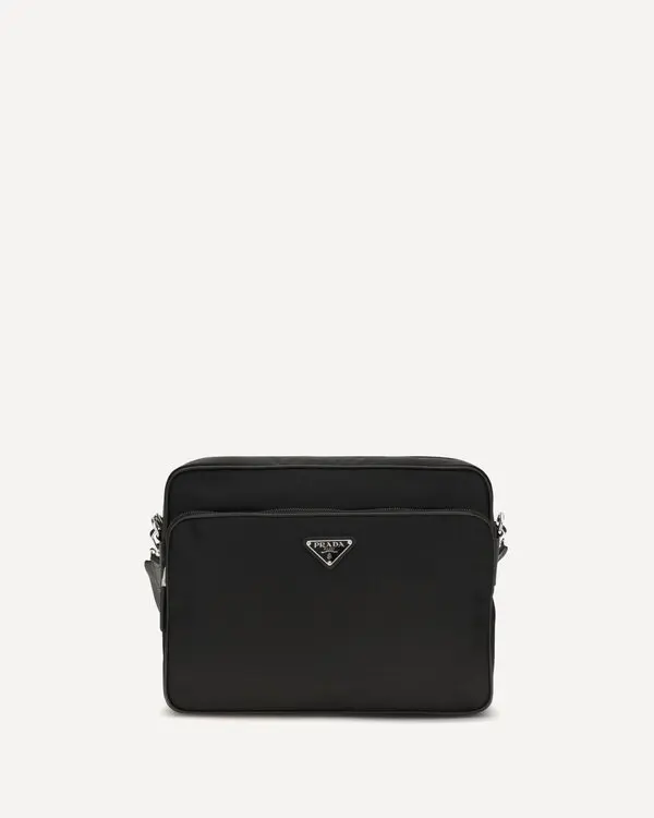 Prada Re-nylon And Leather Shoulder Bag - Black