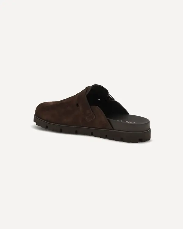 Prada Suede Mules - Brown