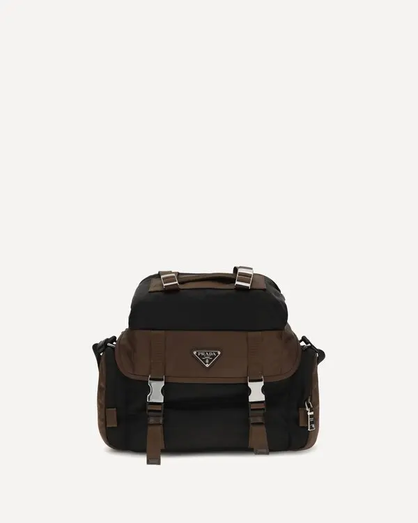 Prada Explore Shoulder Bag In Re-nylon And Leather - Brown