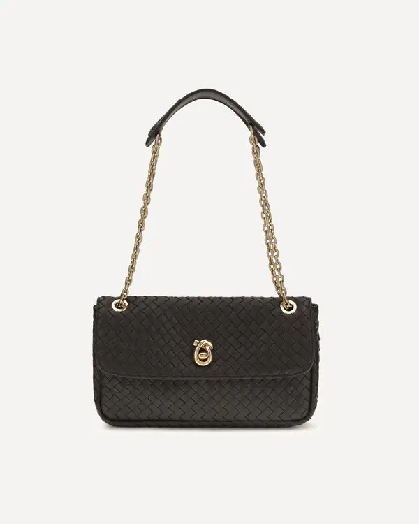 Bottega Veneta Intrecciato Shoulder Bag - Brown