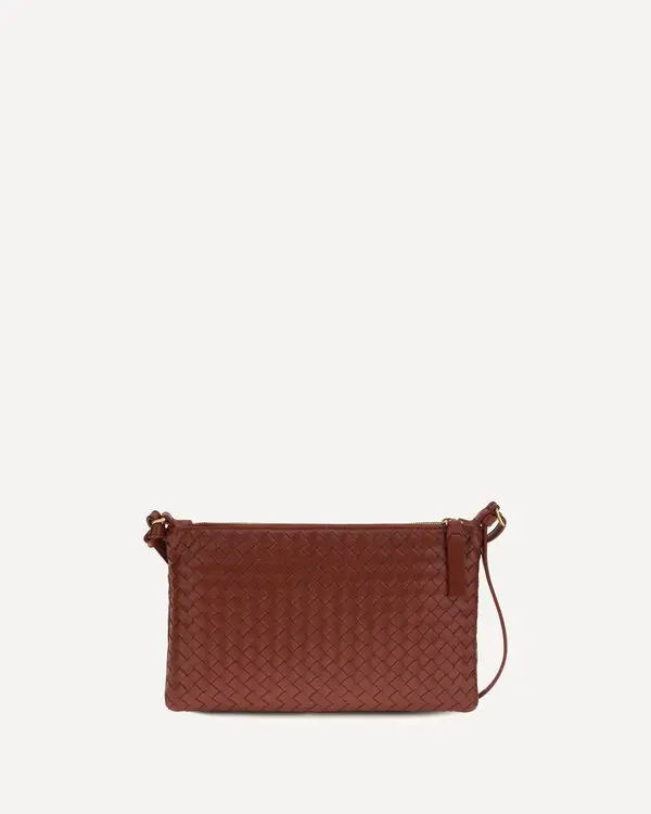 Bottega Veneta Intrecciato Woven Shoulder Bag - Red