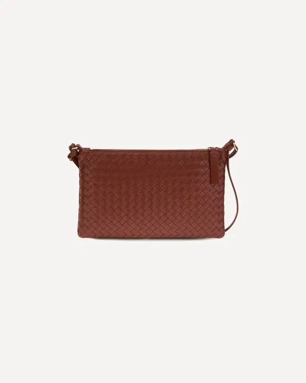 Bottega Veneta Intrecciato Woven Shoulder Bag - Red