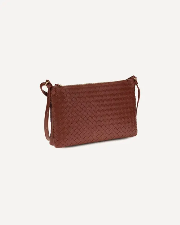 Bottega Veneta Intrecciato Woven Shoulder Bag - Red