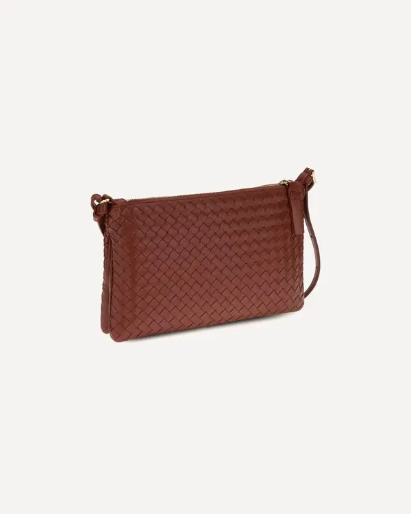 Bottega Veneta Intrecciato Woven Shoulder Bag - Red