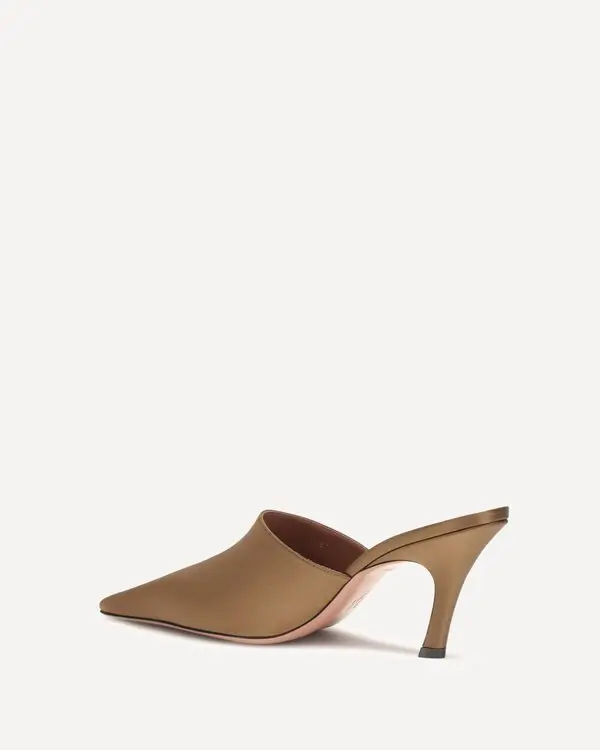 Amina Muaddi Jamie Mules With Angled Heel - Brown