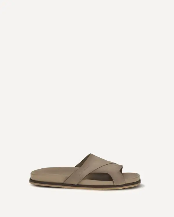 Santoni Leather Flat Sandals