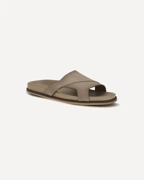 Santoni Leather Flat Sandals